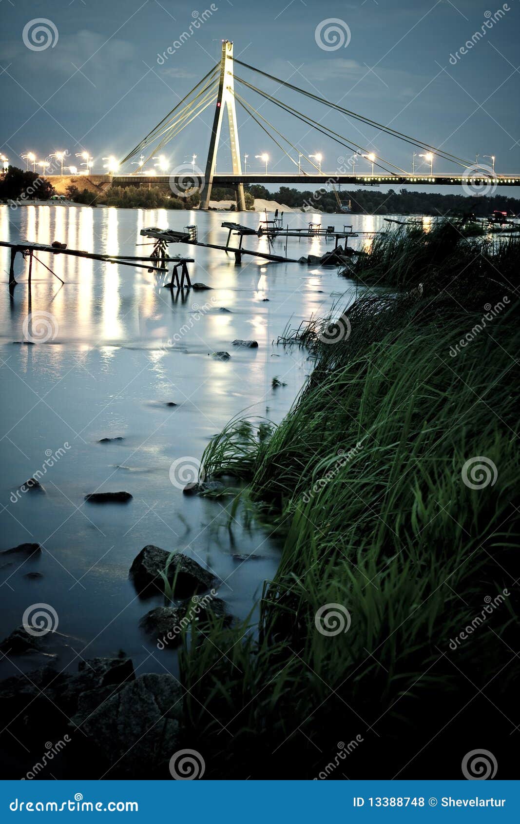 Bridge at night stock photo. Image of famous, river, destinations ...