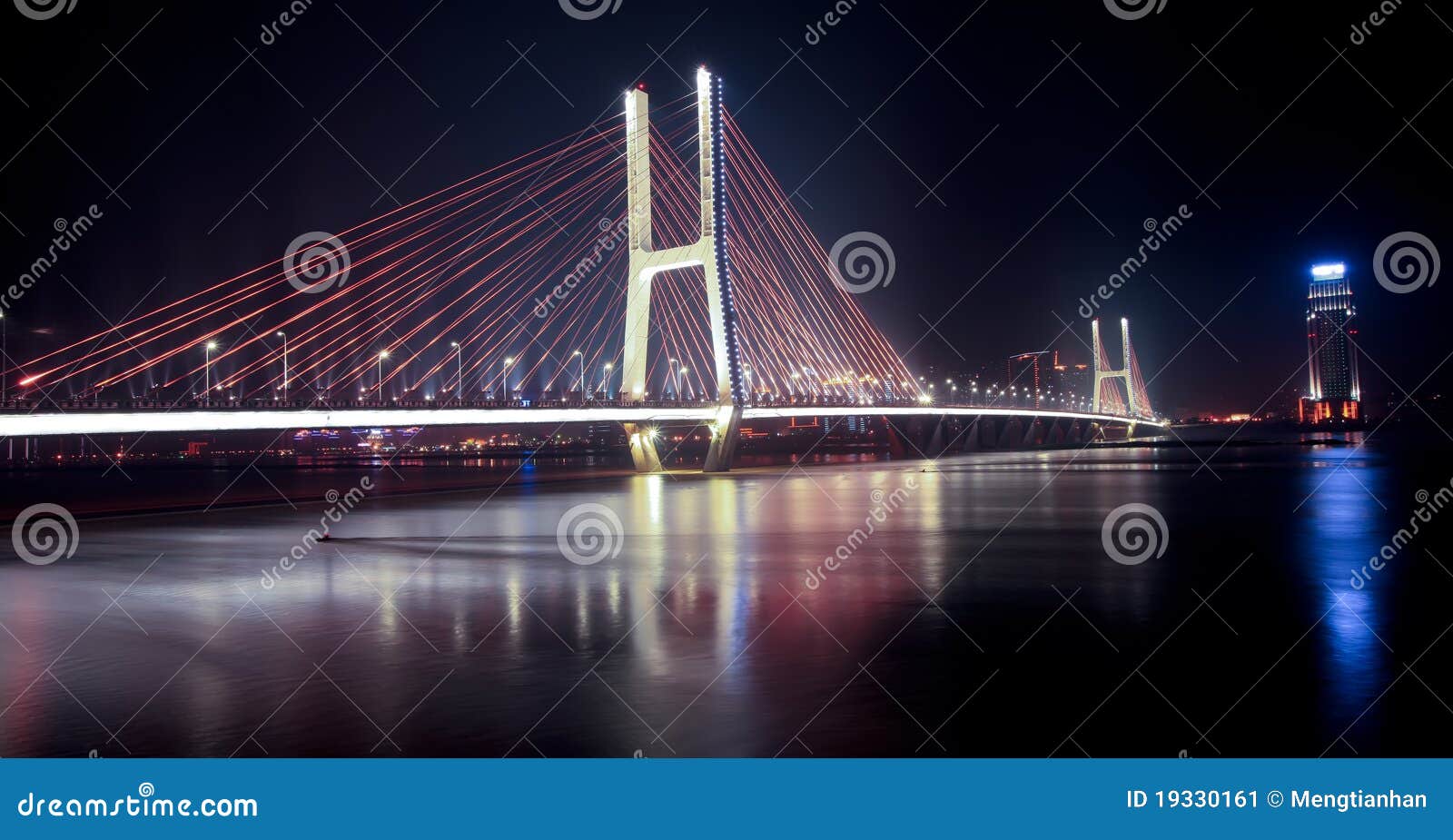 Bridge Night stock image. Image of reflection, landmark - 19330161