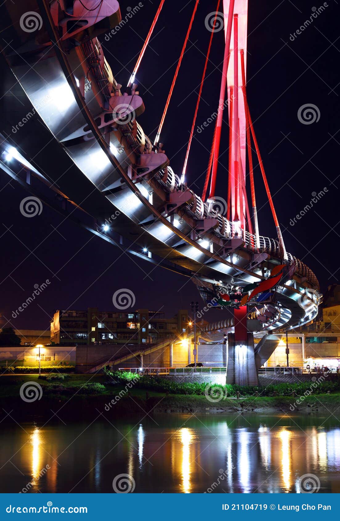 Bridge at night stock image. Image of building, reflection - 21104719