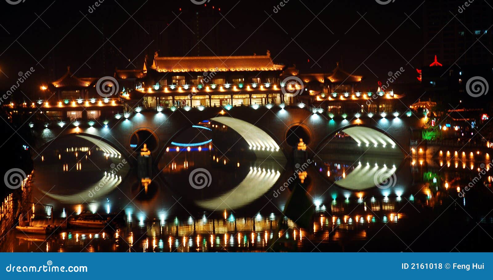 Bridge at night stock photo. Image of china, historical - 2161018