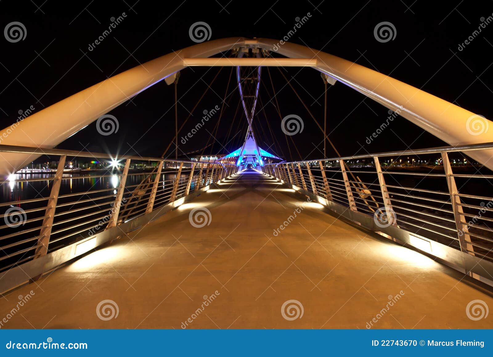 Bridge at Night stock photo. Image of night, yellow, quiet - 22743670