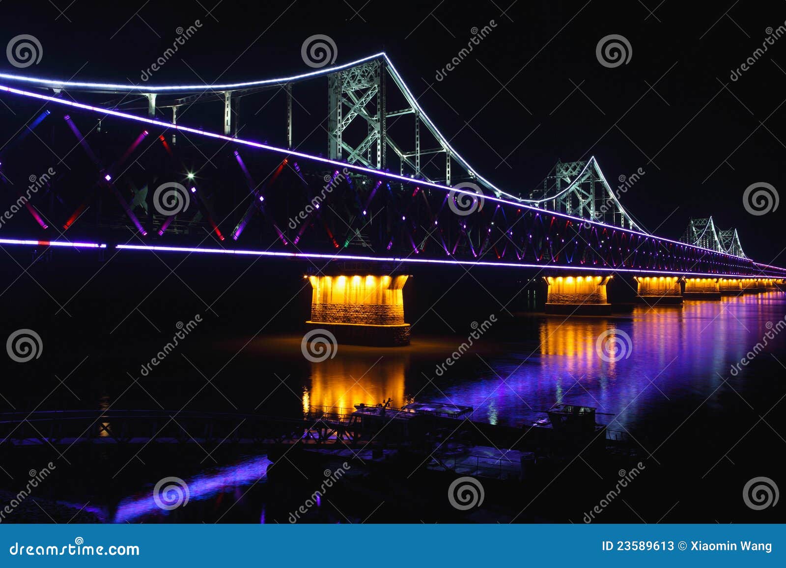 Bridge at night, stock image. Image of modern, night - 23589613