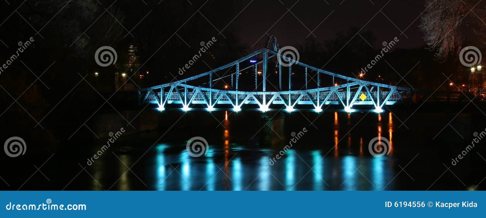 Bridge at night stock photo. Image of odra, shot, lights - 6194556