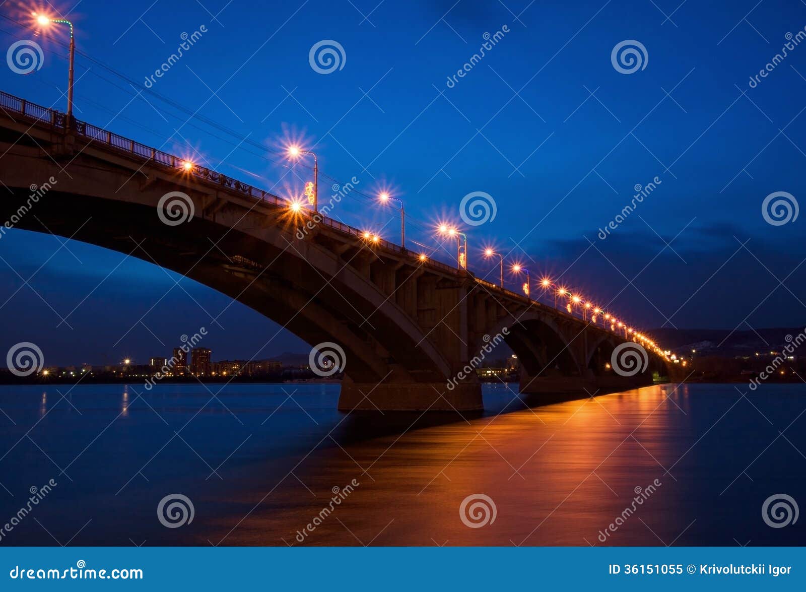 Bridge in night lights stock image. Image of life, exterior - 36151055