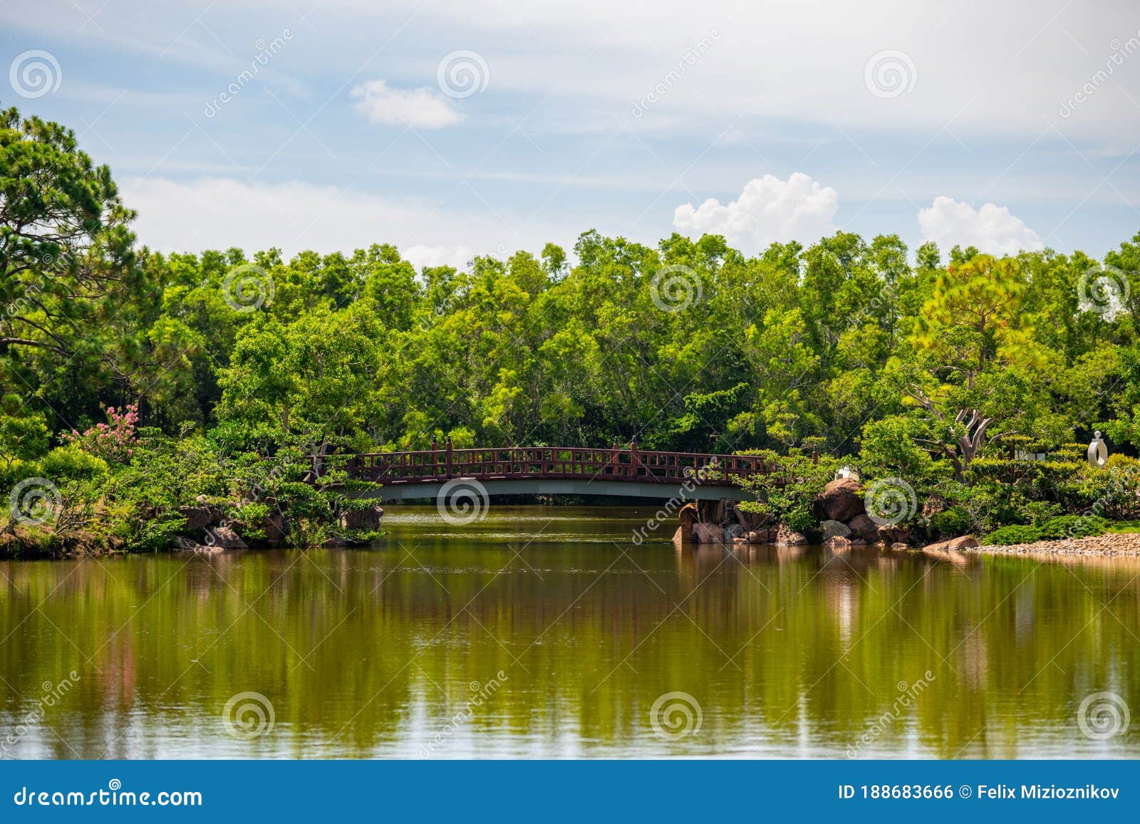 Bridge over a lake photo stock photo. Image of bridge - 188683666