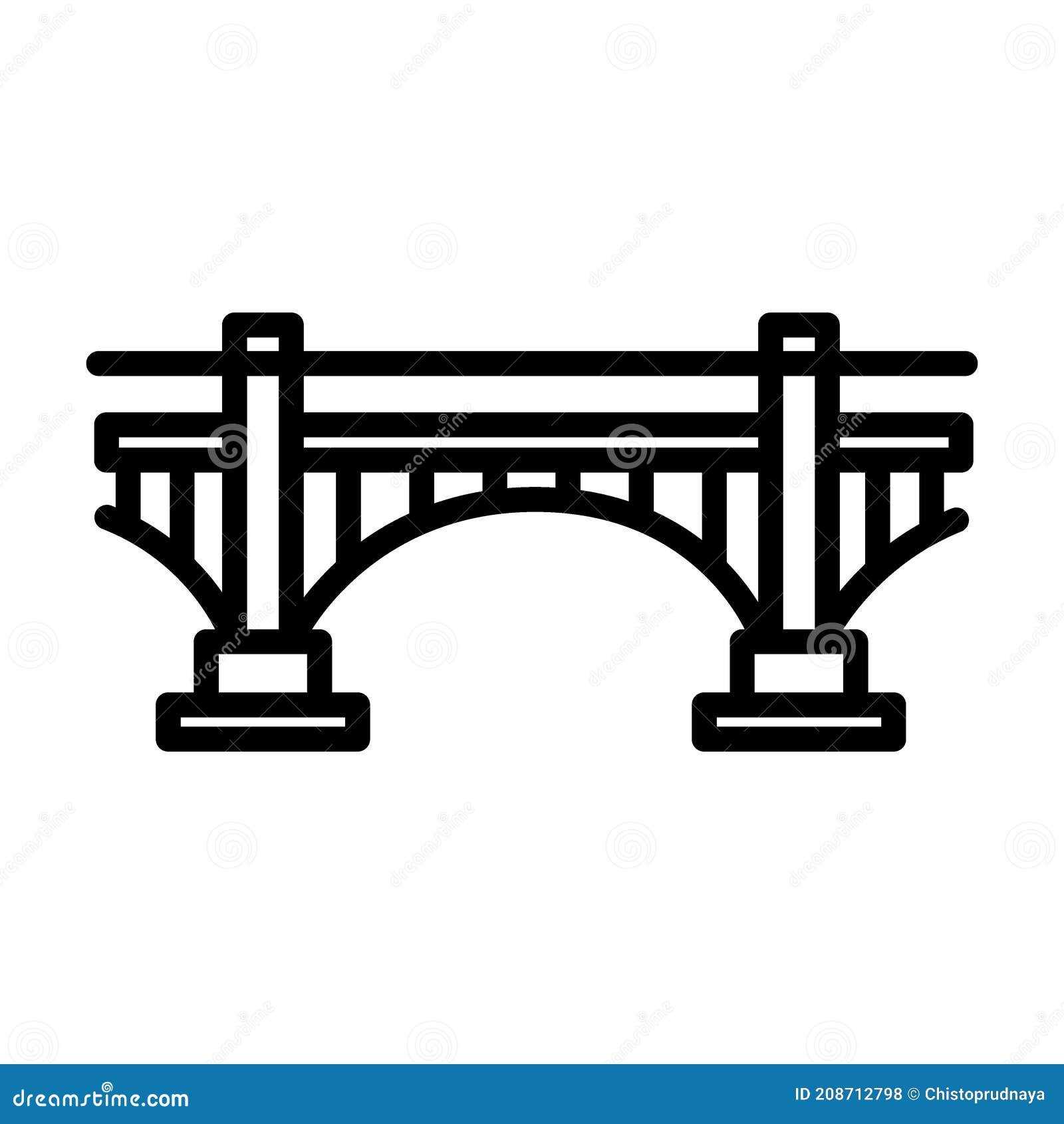 Bridge outline icon stock vector. Illustration of drawbridge - 208712798