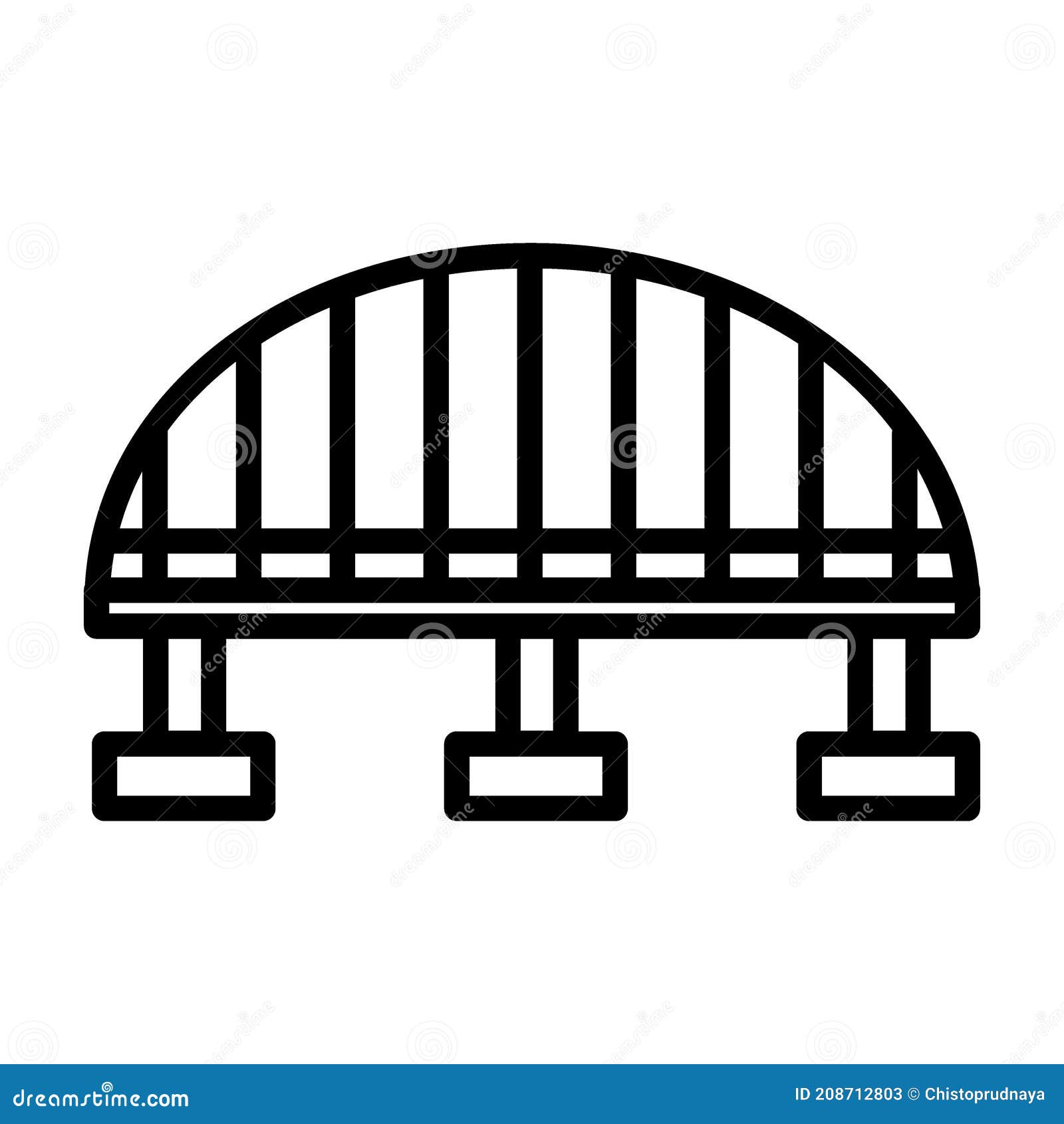 Bridge outline icon stock vector. Illustration of line - 208712803