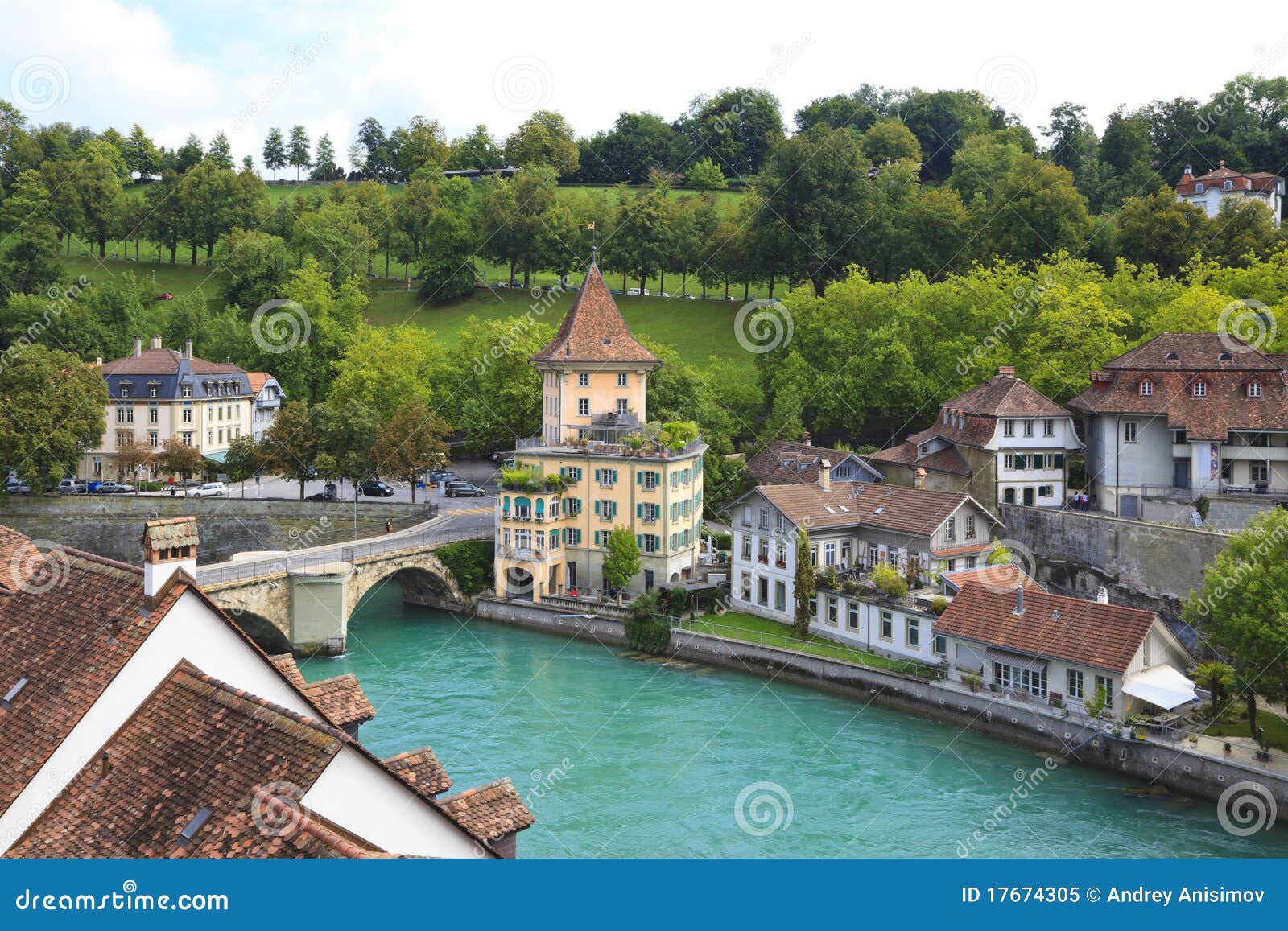 Bridge Over Aare River in Bern, Switzerland Stock Image - Image of ...