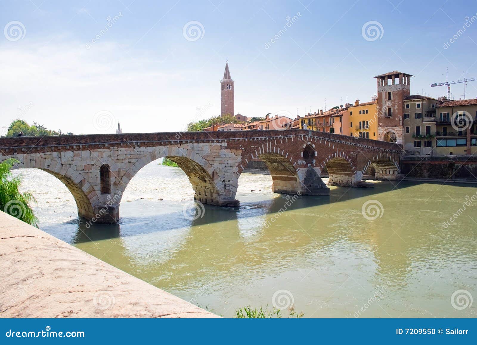 A Bridge Over Adige, Verona Stock Photo - Image of reflection, santa ...