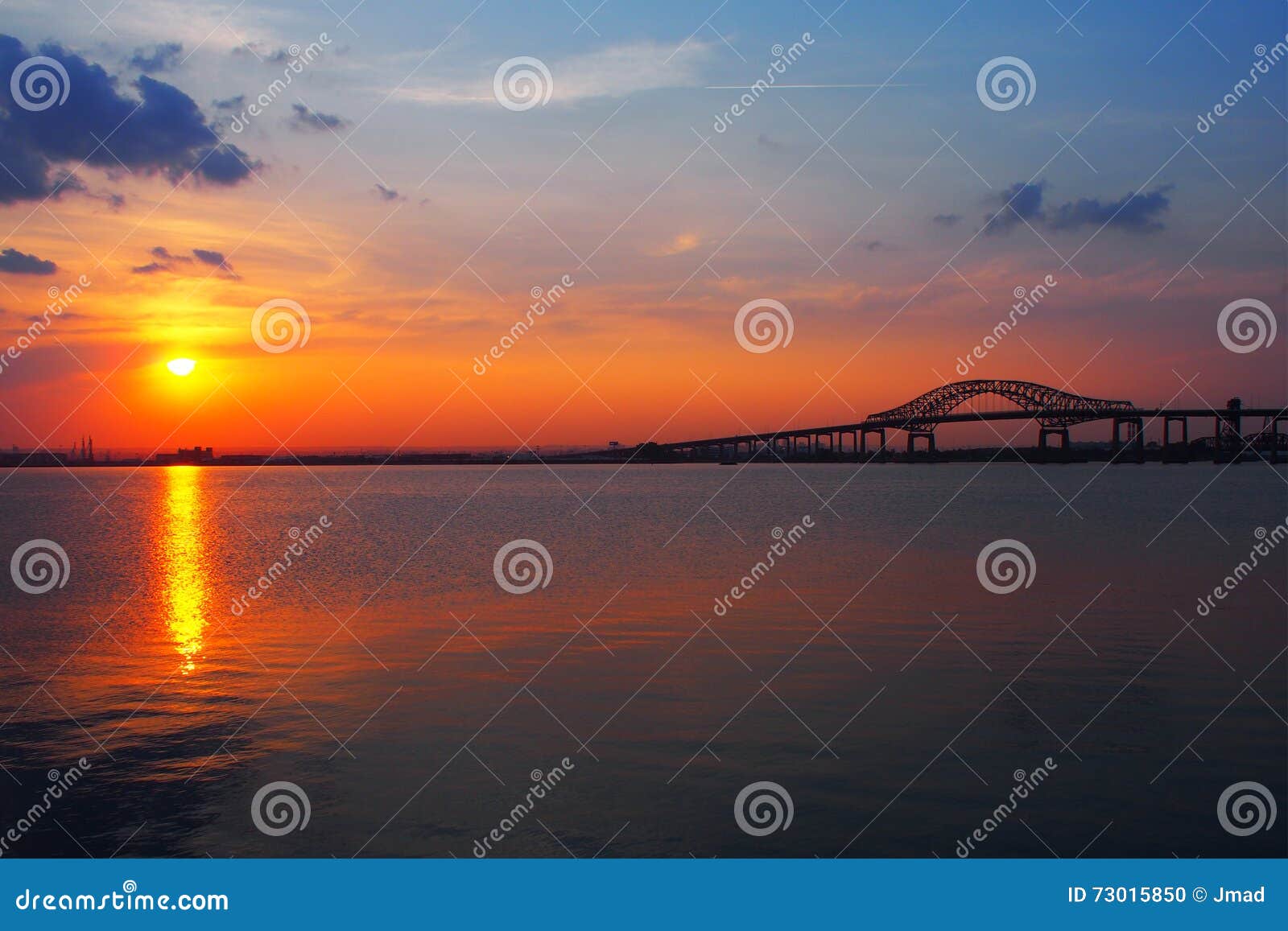 Bridge over a bay stock photo. Image of transportation - 73015850