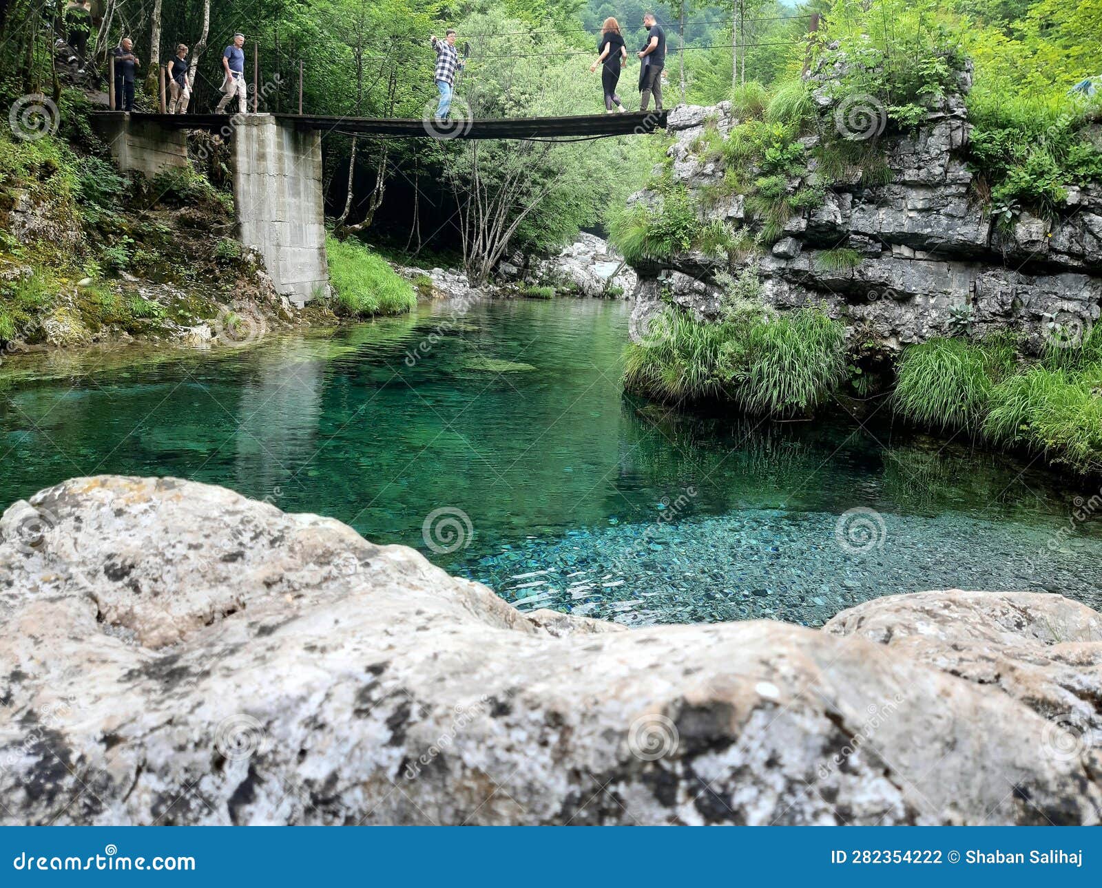 Bridge Over the Blue Eye Theth Albania Editorial Photography - Image of ...