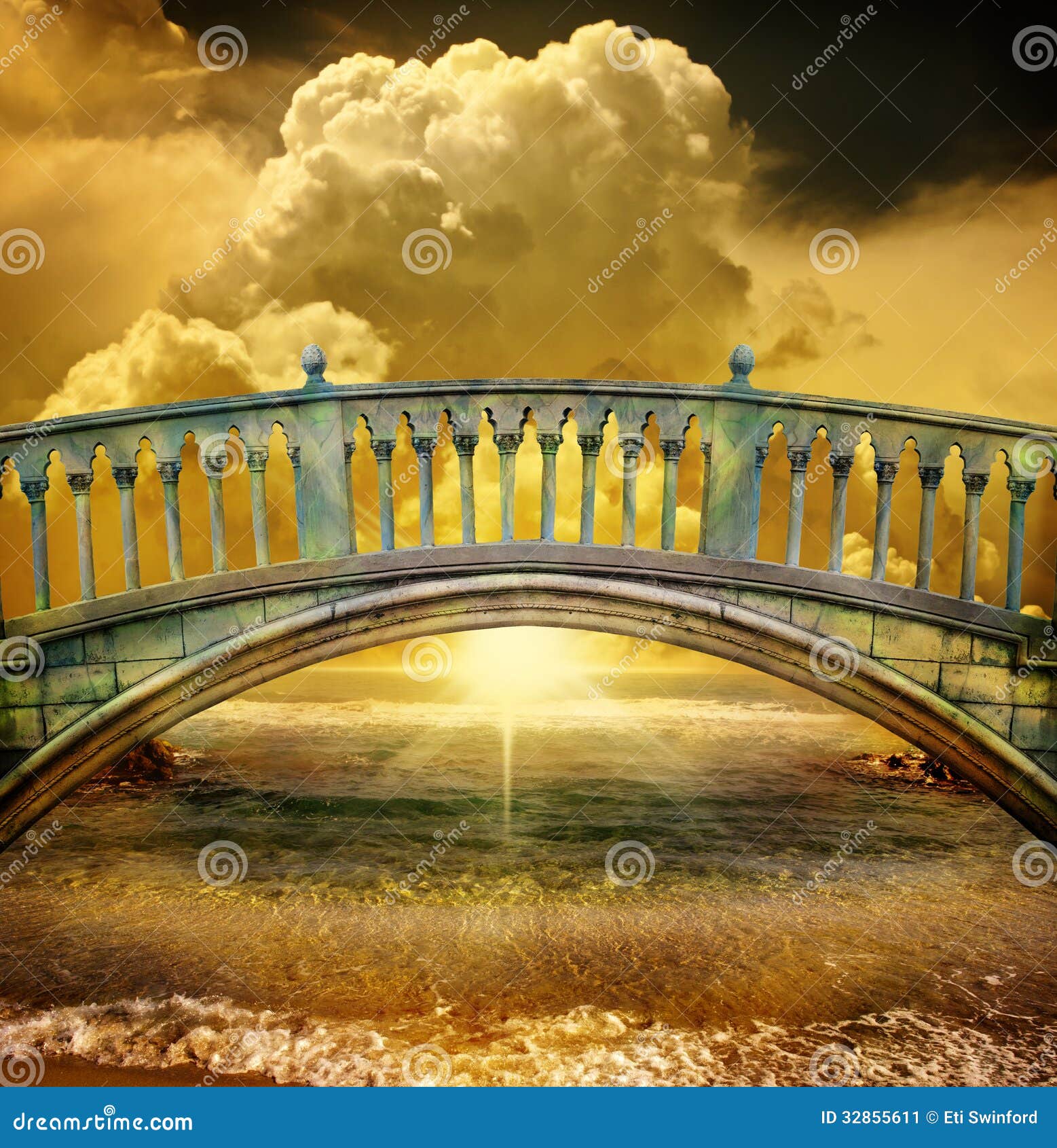 Bridge stock image. Image of sunrise, passage, golden - 32855611