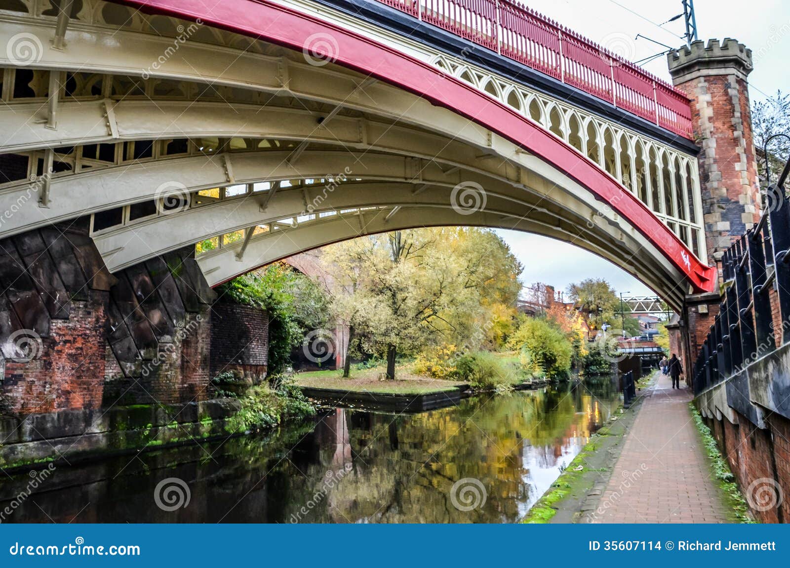 Bridge Over the Canal in Manchester, UK Stock Photo - Image of blue ...