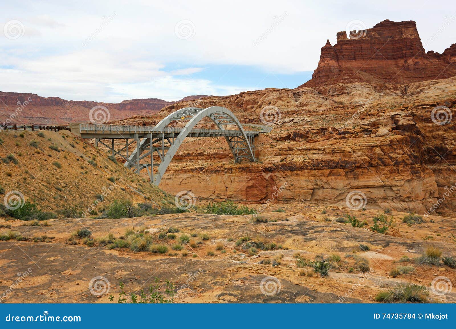 Bridge over canyon stock photo. Image of landmark, clouds - 74735784