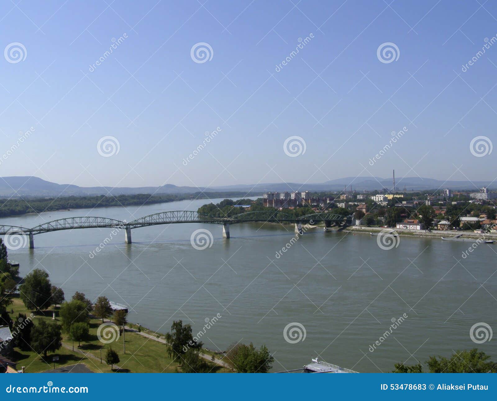 Bridge Over Danube at Danube Bend Stock Image - Image of reflection ...