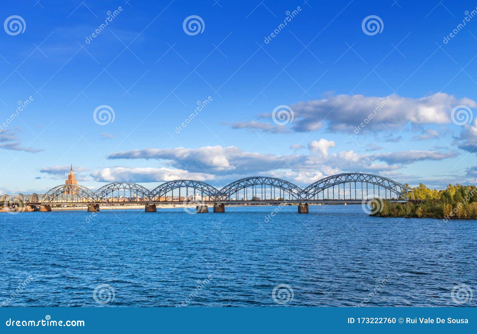 Bridge Over Daugava River in Riga Stock Photo - Image of daugava ...