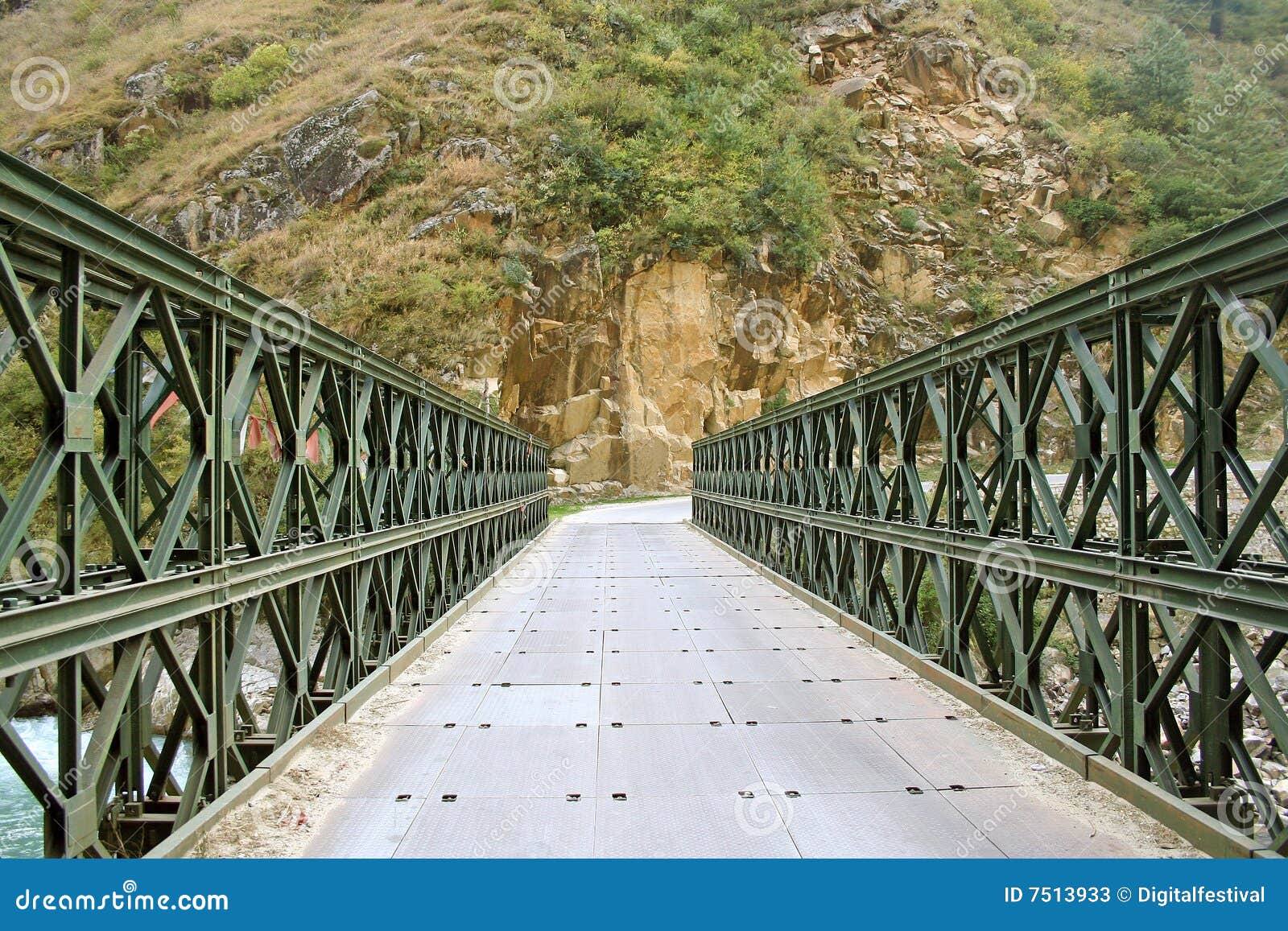 Bridge Over Deep River in Remote Himalayas India Stock Image - Image of ...