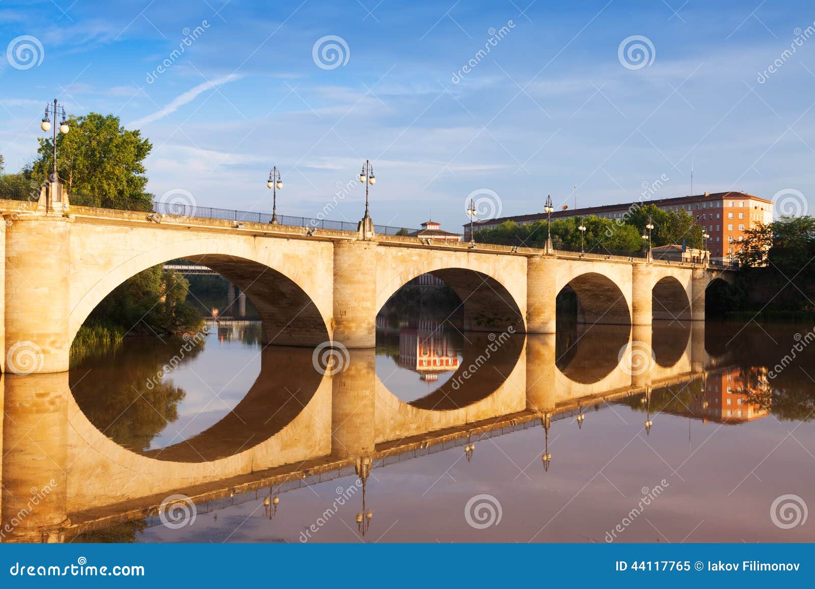 Bridge Over Ebro River in Logrono Stock Image - Image of spain, europe ...
