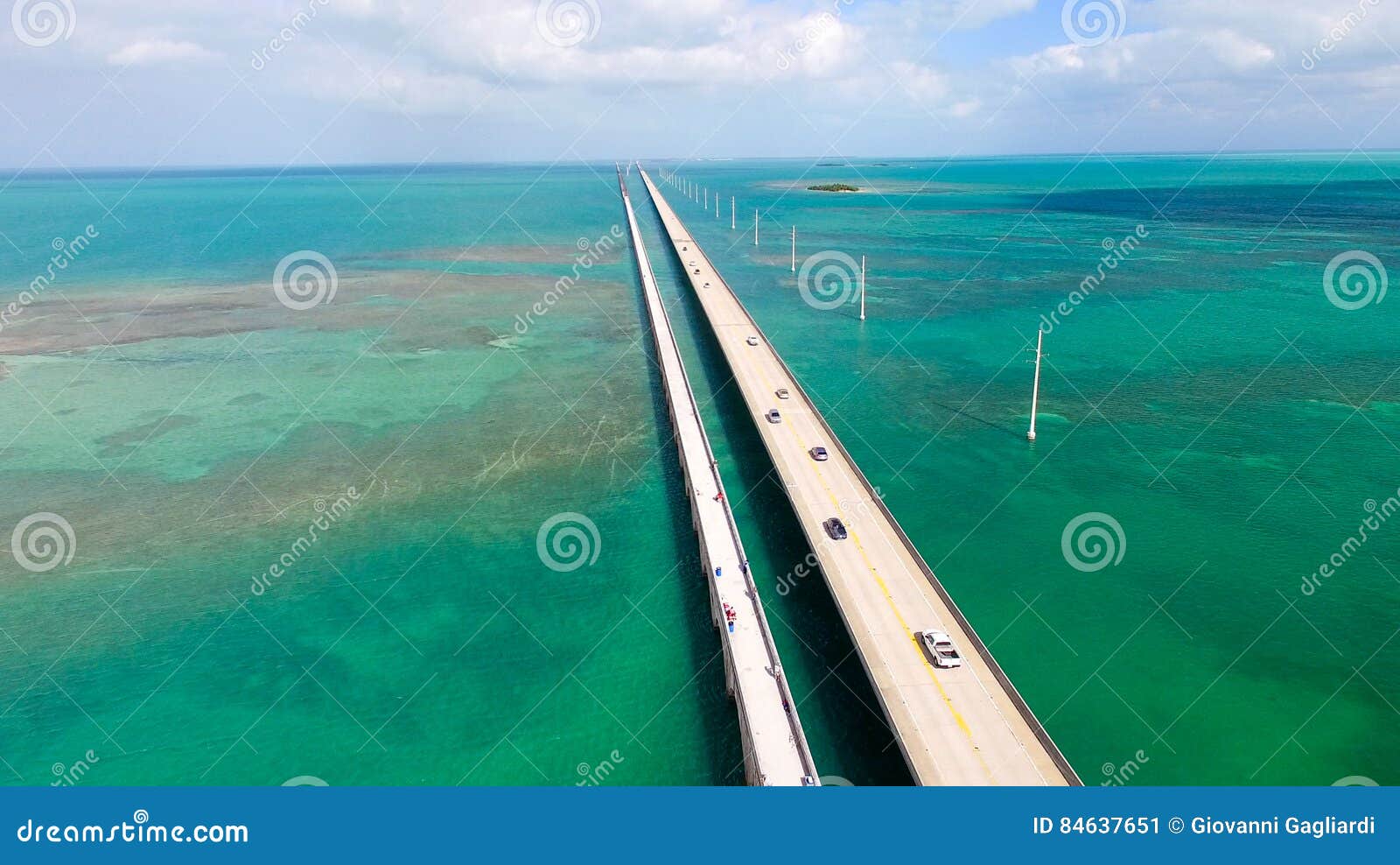 Bridge Over Florida Keys, Aerial View Stock Image - Image of blue ...