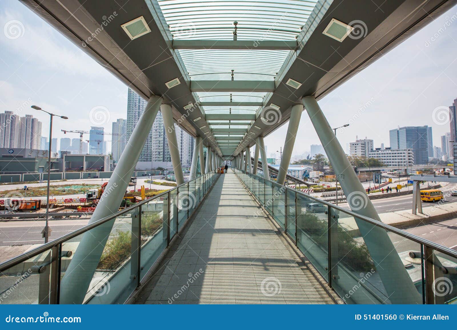 Bridge Over Freeway in Hong Kong Editorial Image - Image of ...
