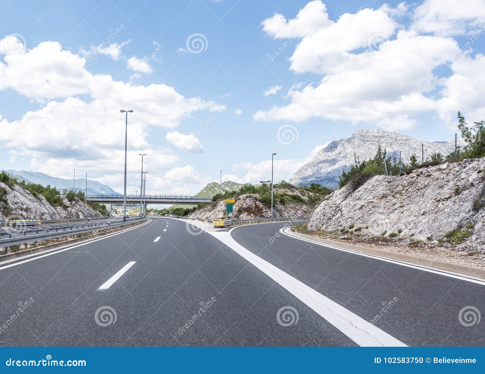 Bridge over a highway. stock photo. Image of traffic - 102583750