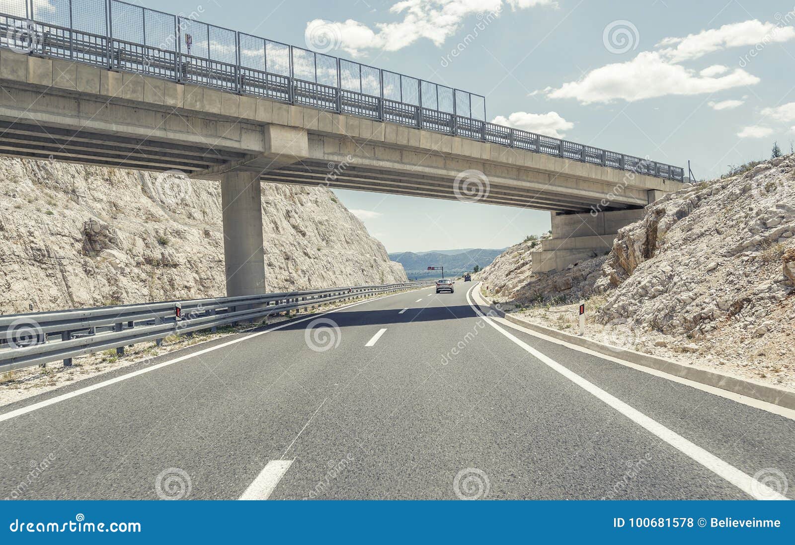 Bridge over a highway. stock photo. Image of line, automotive - 100681578