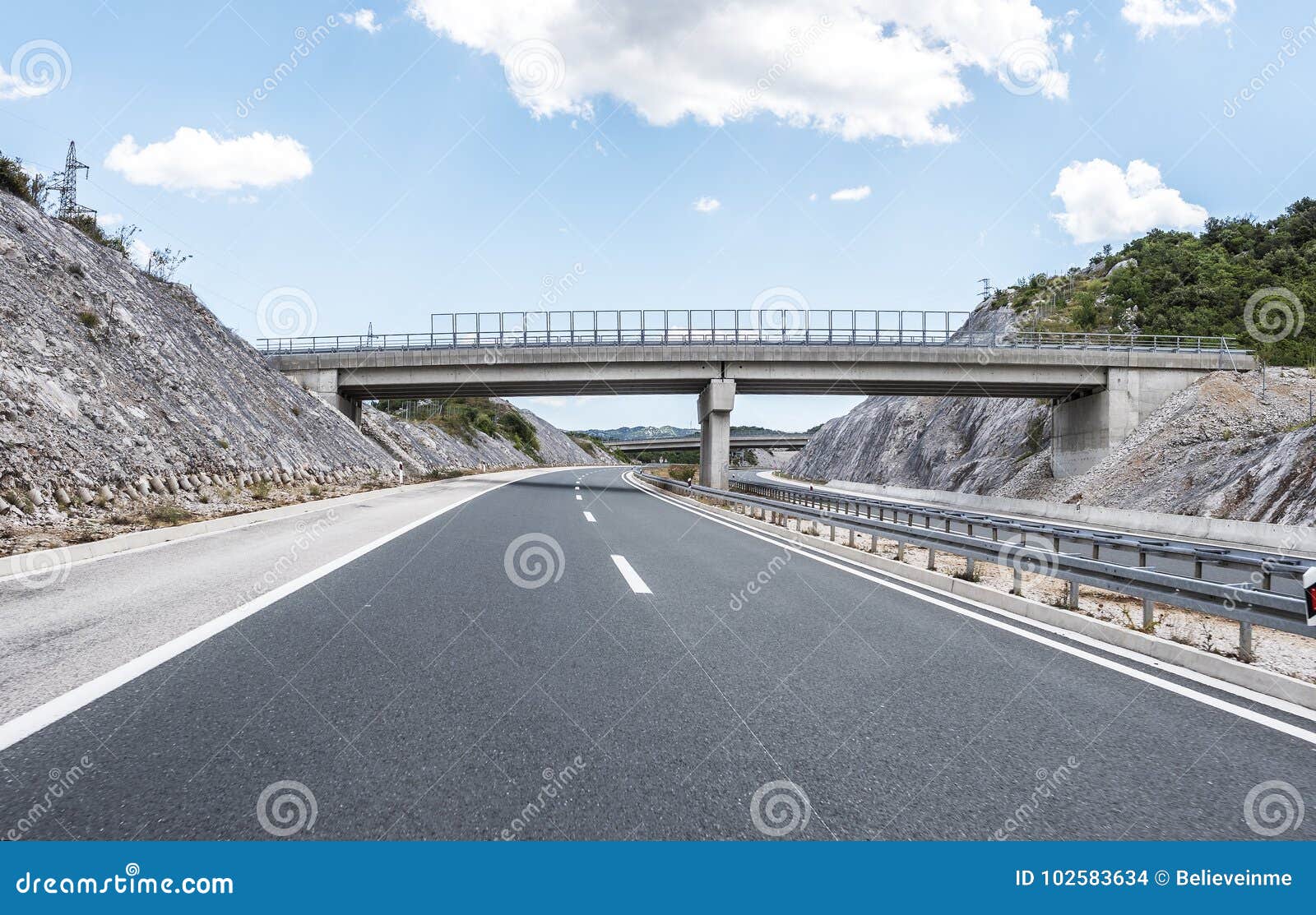 Bridge over a highway. stock photo. Image of viaduct - 102583634