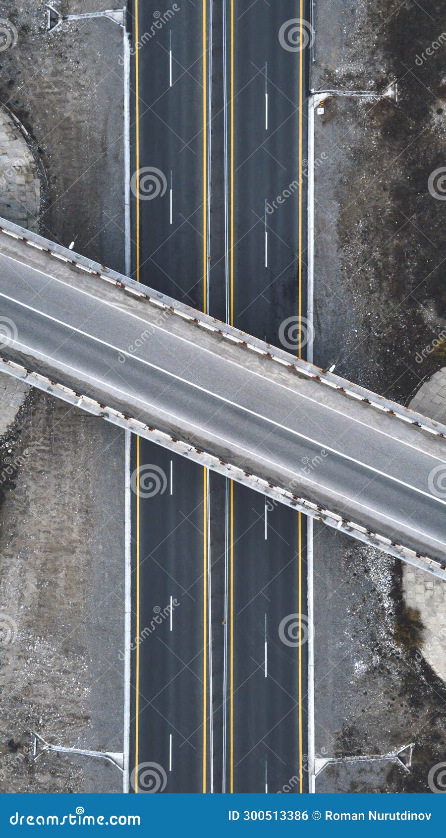 A Bridge Over a Highway without Cars Stock Photo - Image of crossroad ...