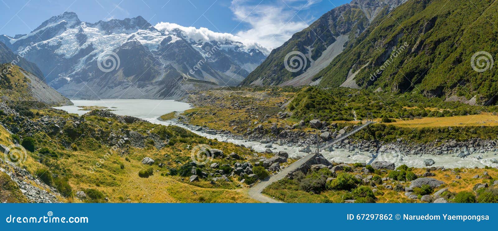 Bridge Over River in Mt Cook National Park Stock Photo - Image of blue ...