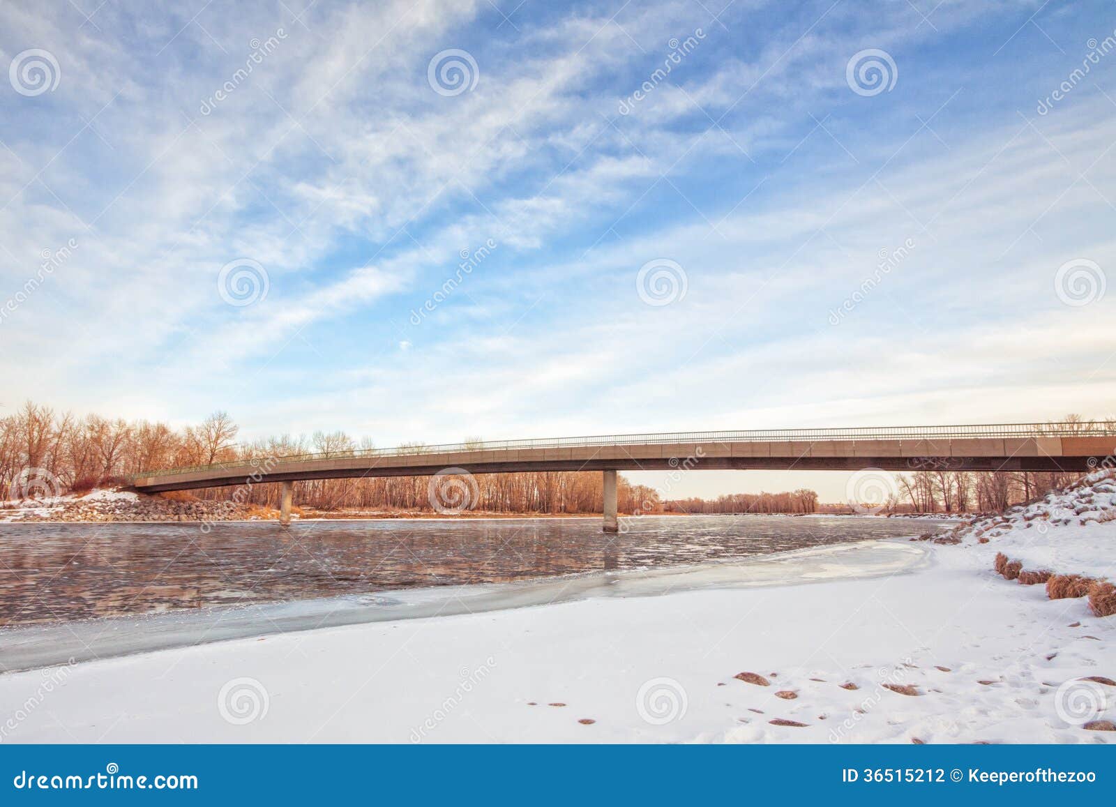 Bridge Over an Icy River stock photo. Image of fish, provincial - 36515212