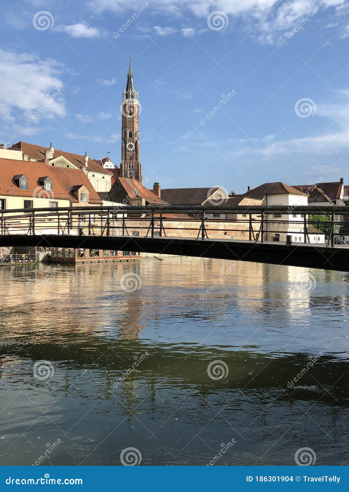 Bridge Over the the Isar River Stock Photo - Image of landshut, isar ...