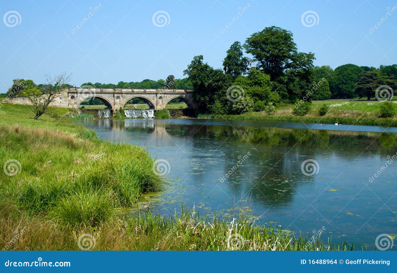 Bridge over a Lake stock photo. Image of river, mere - 16488964