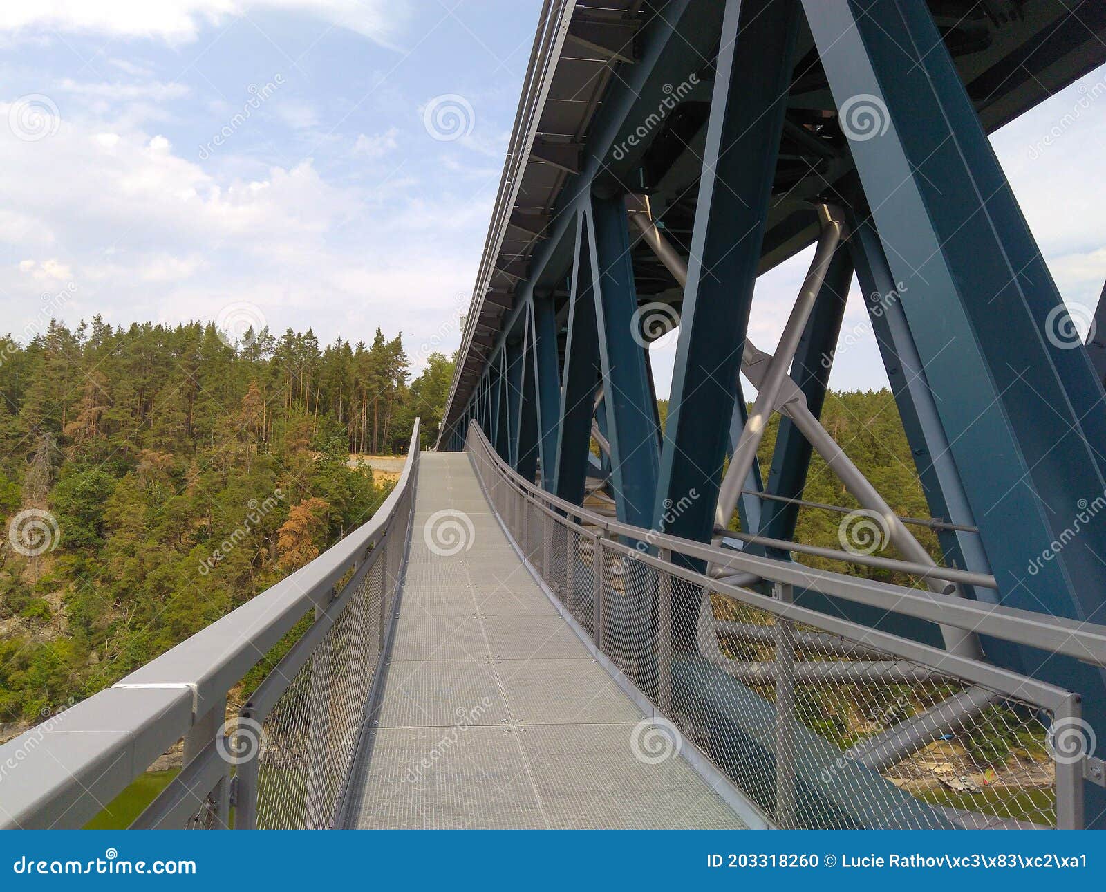 Bridge over the lake stock photo. Image of waterway - 203318260