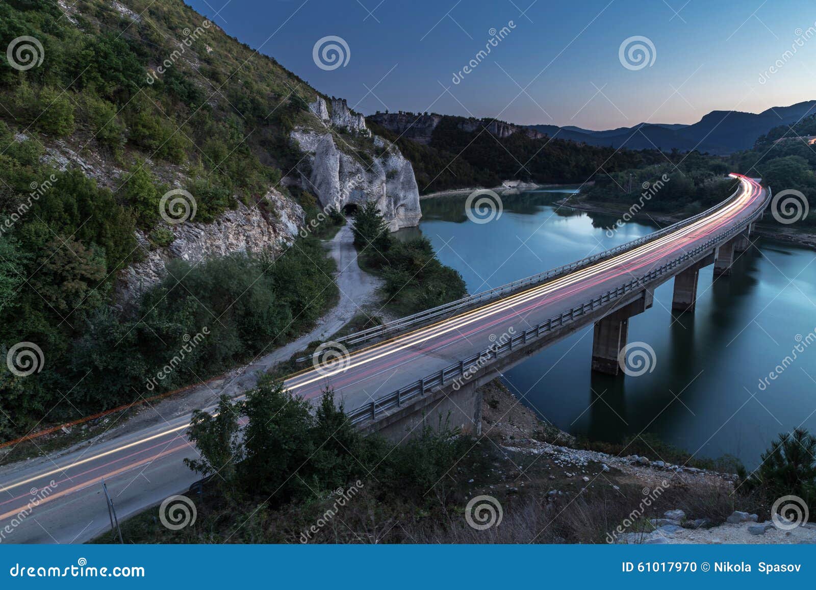 Bridge Over Lake in the Mountains Stock Photo - Image of bridge, forest ...