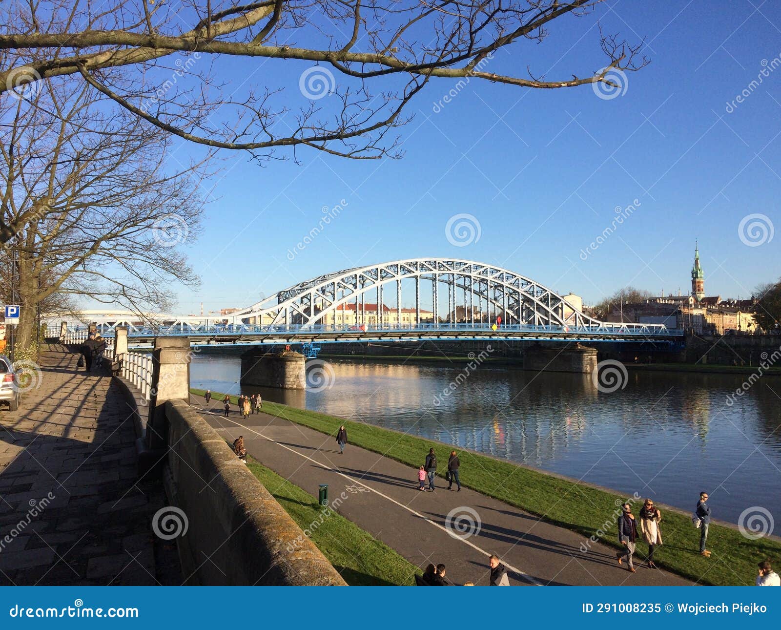 Bridge over a large river. stock image. Image of landmark - 291008235