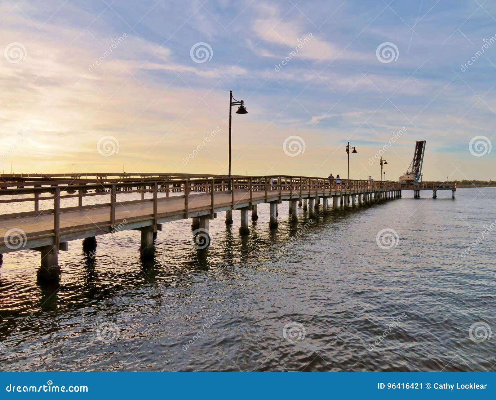 Bridge Over the Manatee River at Sunset Stock Image - Image of river ...