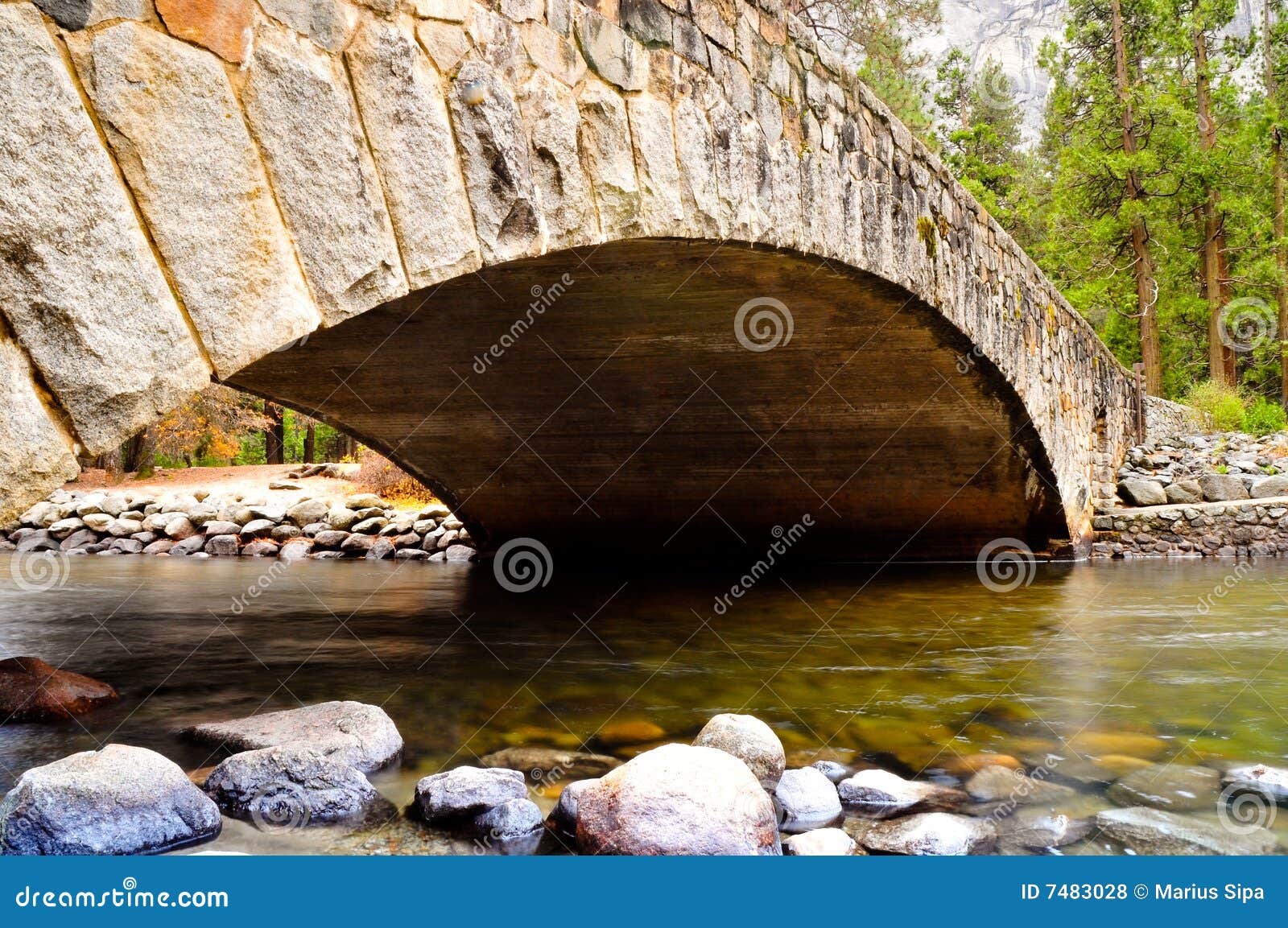 Bridge Over the Merced River Stock Photo - Image of outdoor, bridge ...