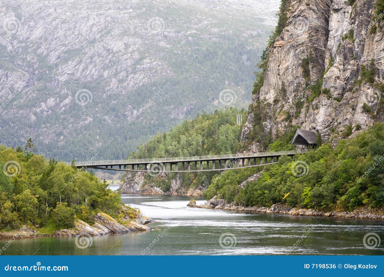 Bridge over mountain river stock photo. Image of landmark - 7198536
