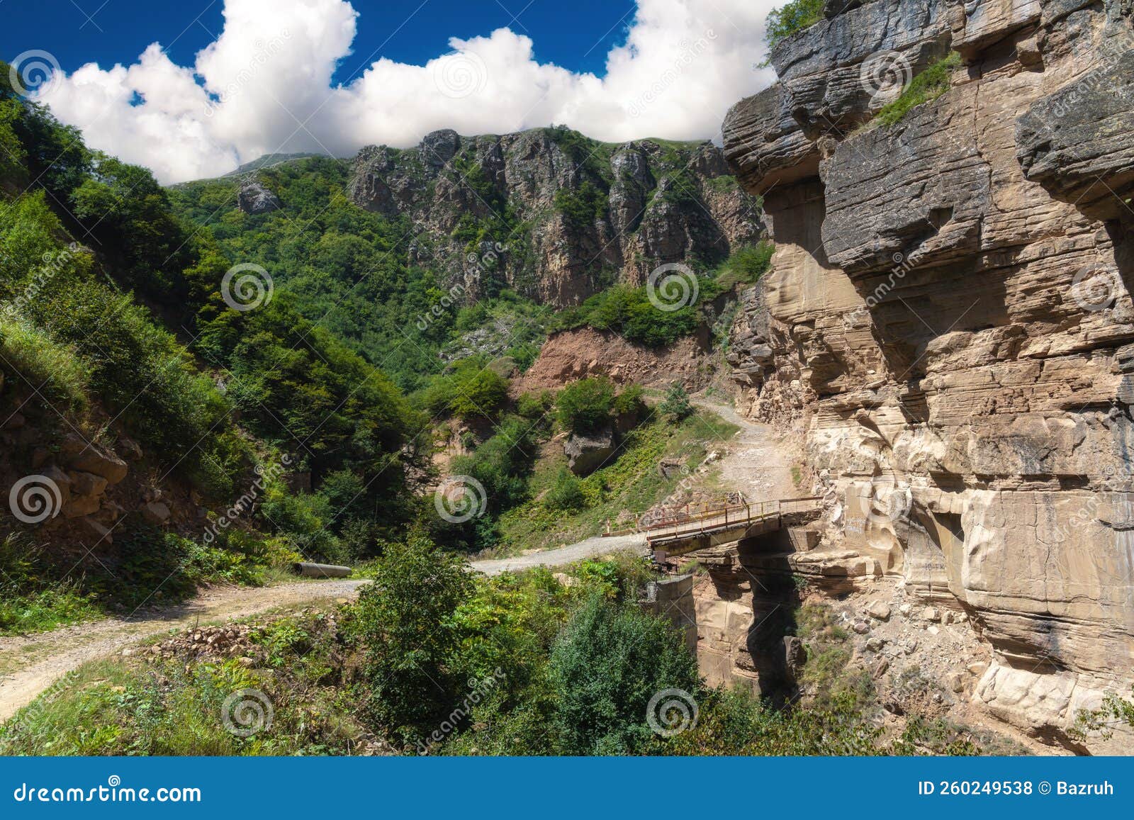 Bridge Over a Mountain River Stock Photo - Image of guba, destination ...