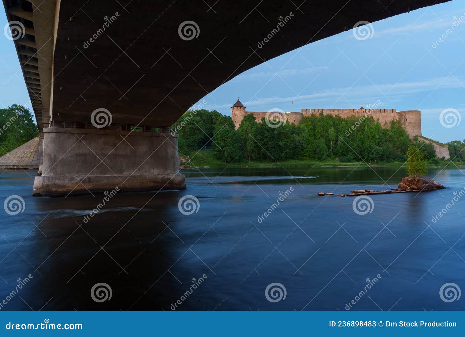 Bridge Over the Narva River Stock Image - Image of river, country ...