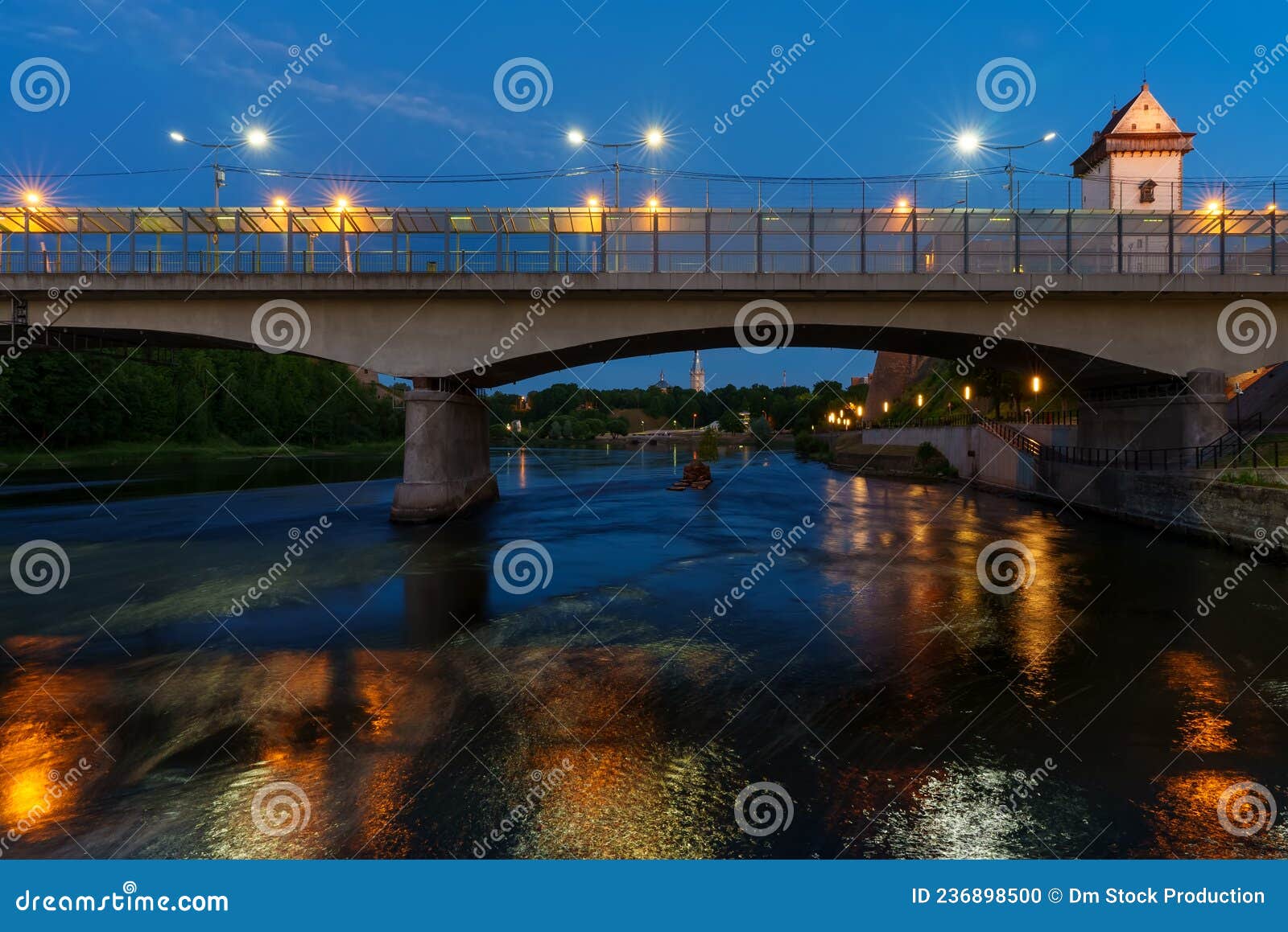 Bridge Over the Narva River Stock Photo - Image of fortress, estonia ...