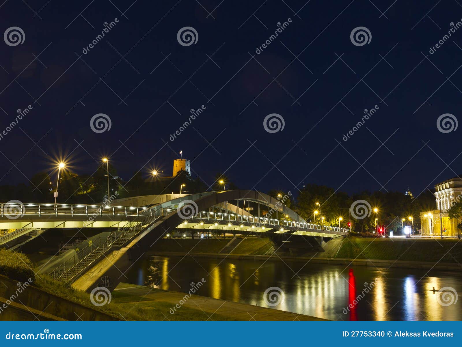 Bridge Over the Neris River in Vilnius Stock Photo - Image of baltic ...