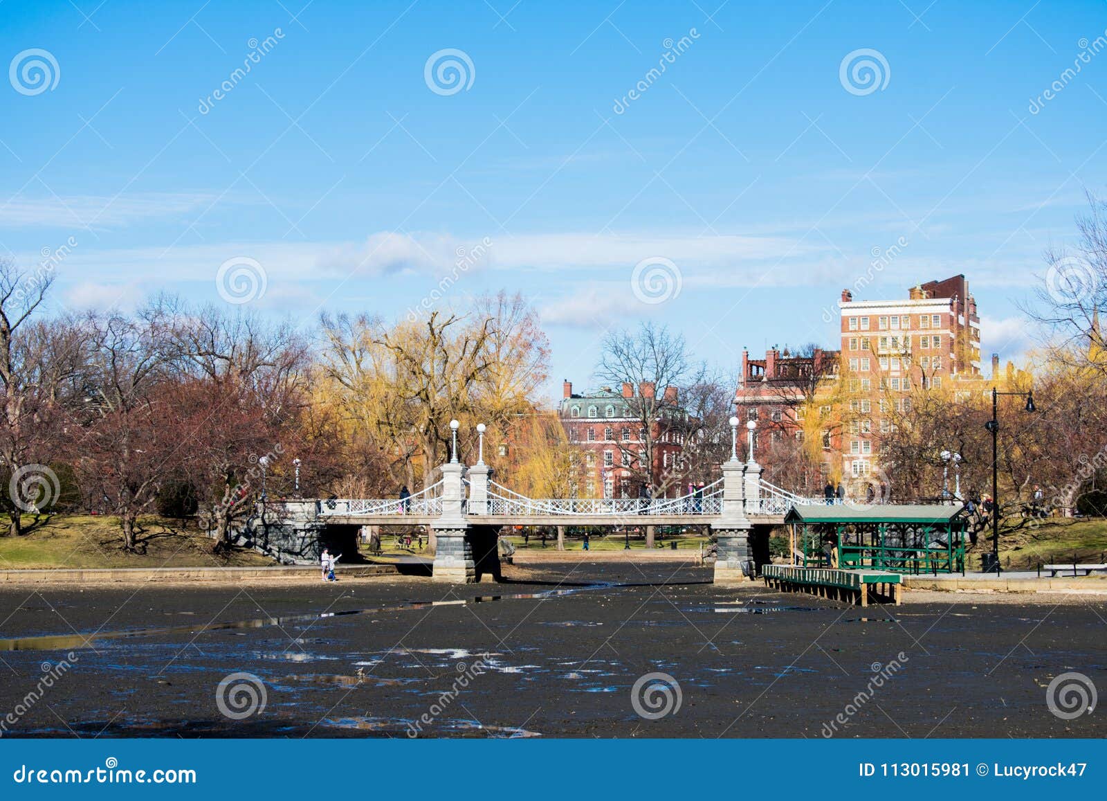 A Bridge Over No Water in a Park Stock Image - Image of path, autumn ...