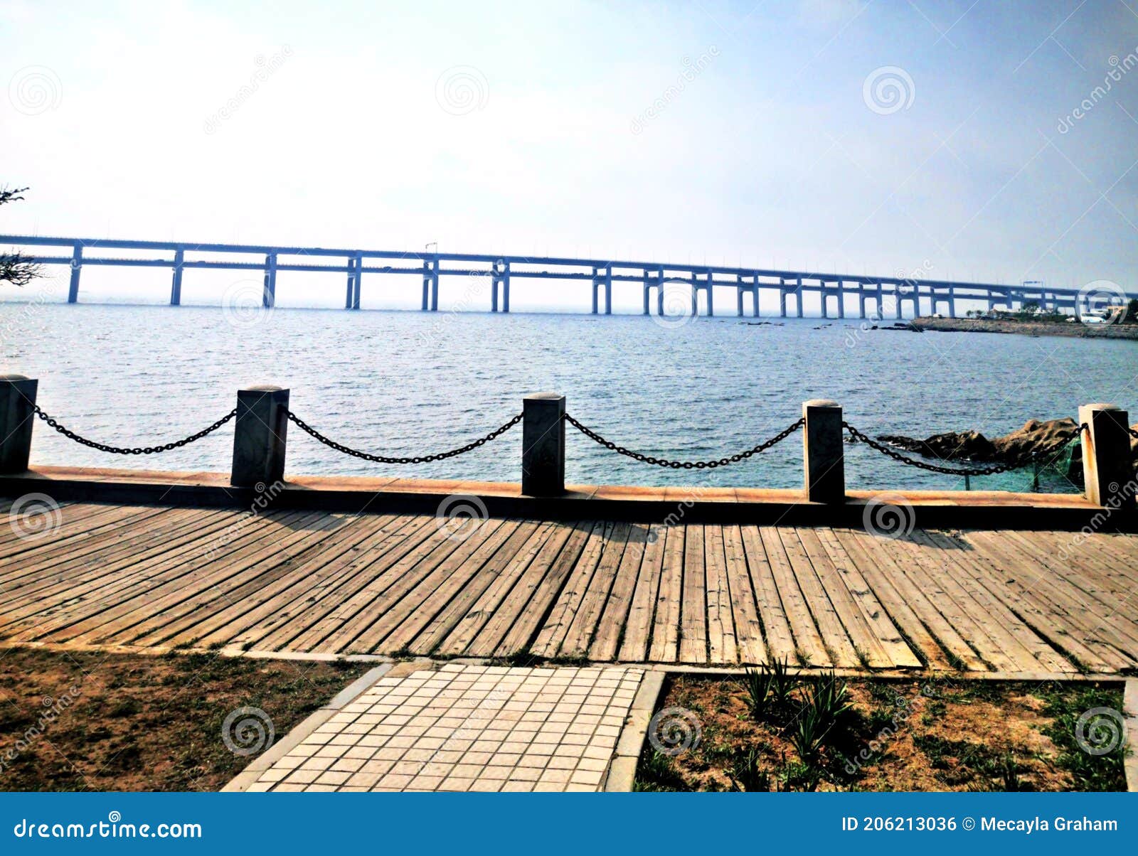 Bridge over Ocean stock photo. Image of roof, beach - 206213036