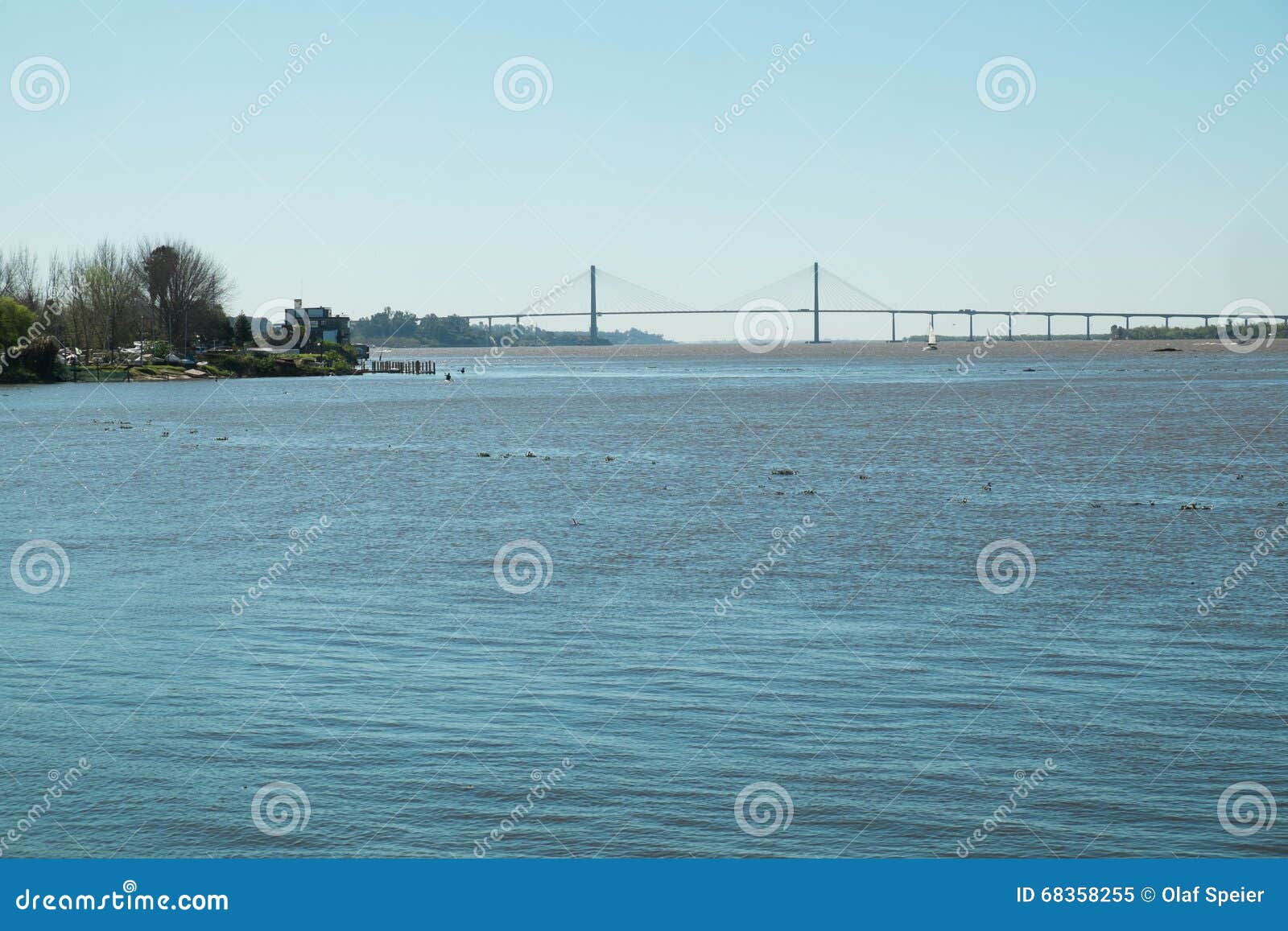 Bridge over Parana river stock image. Image of bridge - 68358255