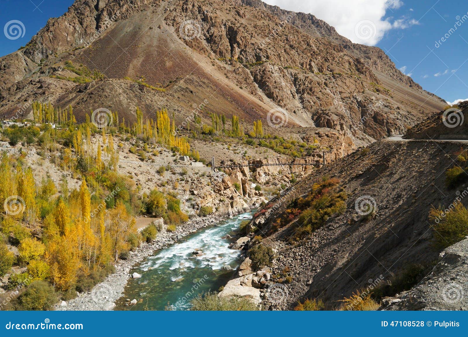 Bridge Over Phandar River in Northern Pakistan Stock Photo - Image of ...