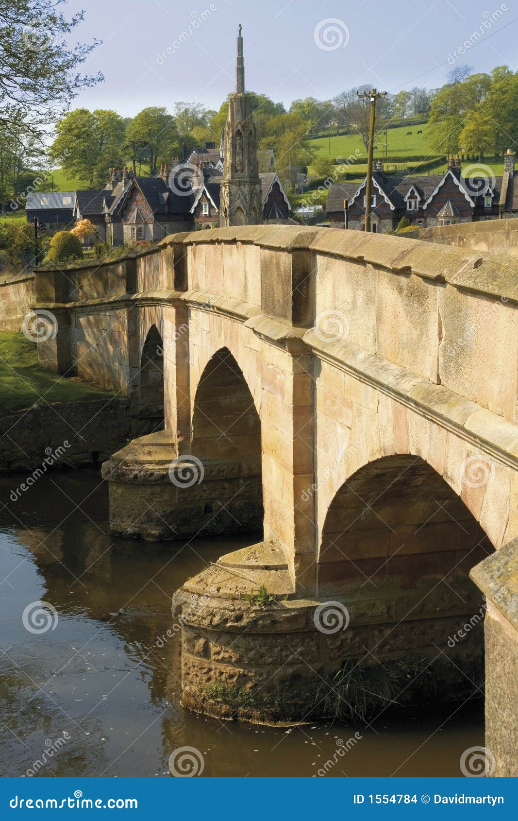 Bridge over river stock photo. Image of villages, medieval - 1554784