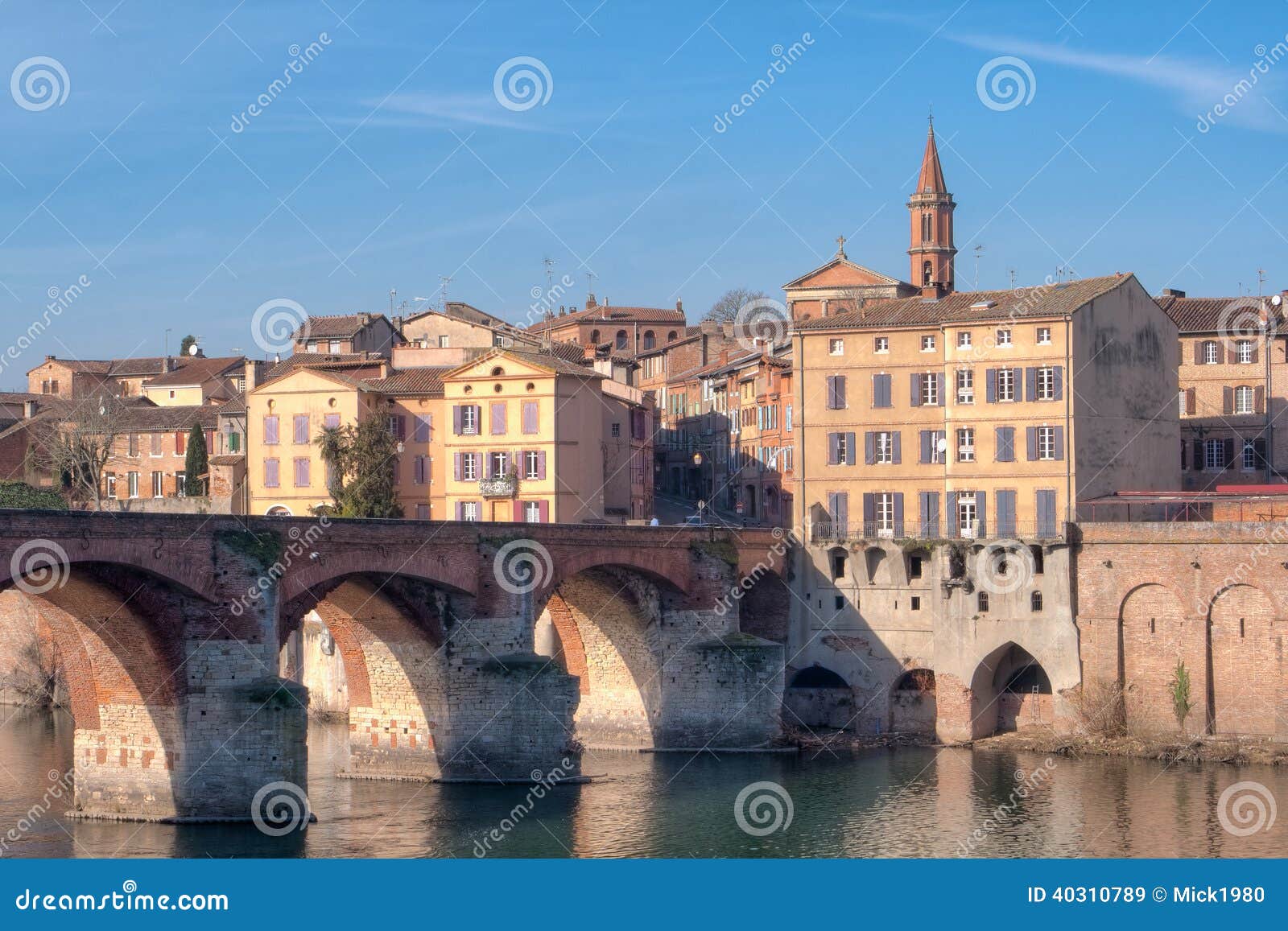 Bridge Over a River at Albi Stock Image - Image of quay, albi: 40310789