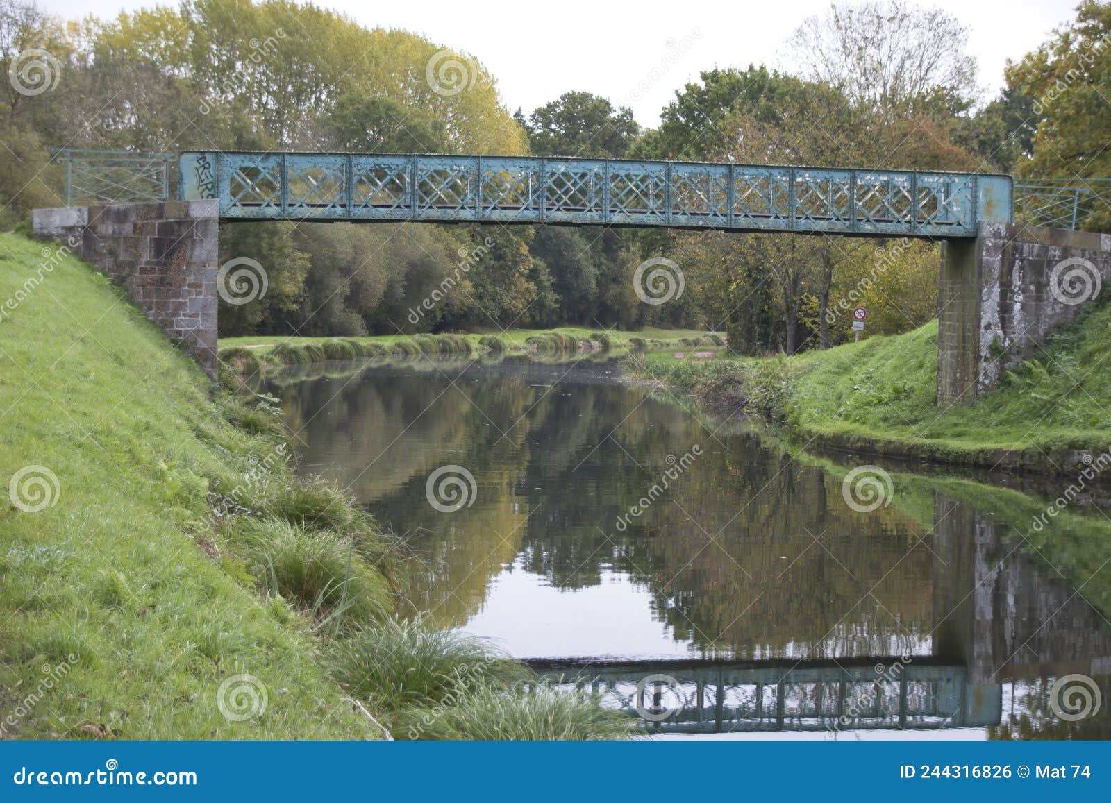 Bridge over the river stock photo. Image of trees, season - 244316826