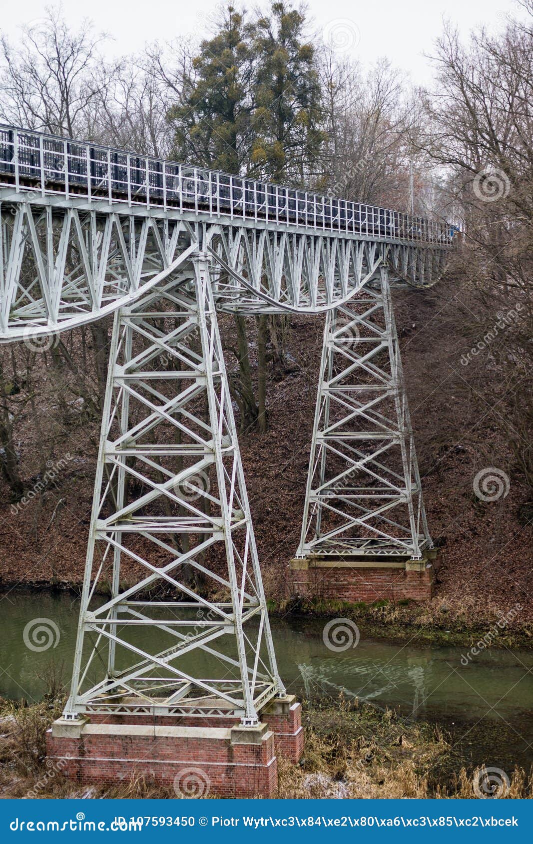A Bridge Over a River Built from a Truss. Bridge, Truss Joined B Stock ...